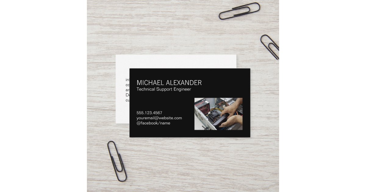 Computer Technician Replacing Hardware Business Card | Zazzle