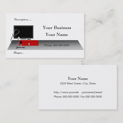 Computer Technician Service Business Crad Business Card | Zazzle
