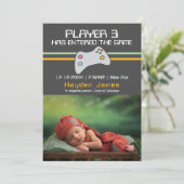 Computer Video Game Player Has Entered New Baby Invitation | Zazzle