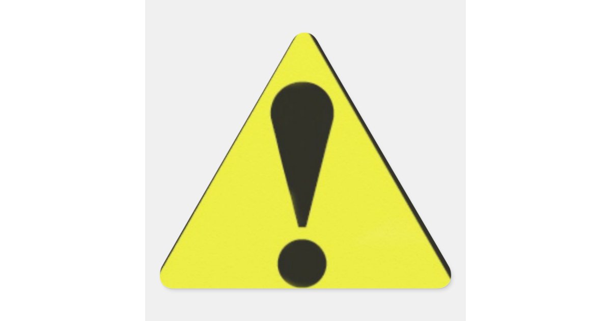 Computer warning sign triangle sticker | Zazzle