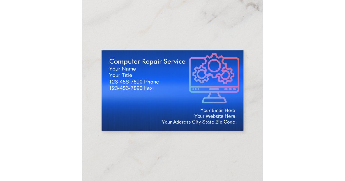 Computers Repair Service Professional Business Card | Zazzle