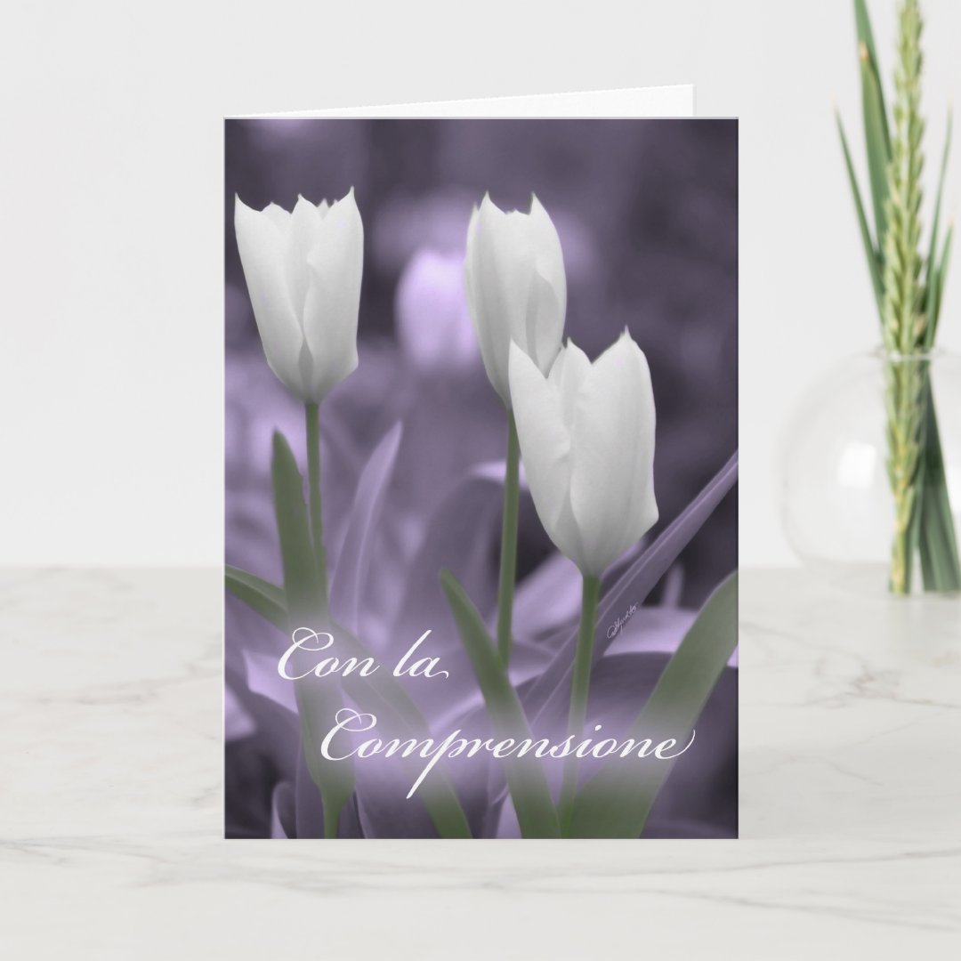 Con la Comprensione Italian Sympathy Tulips Card | Zazzle