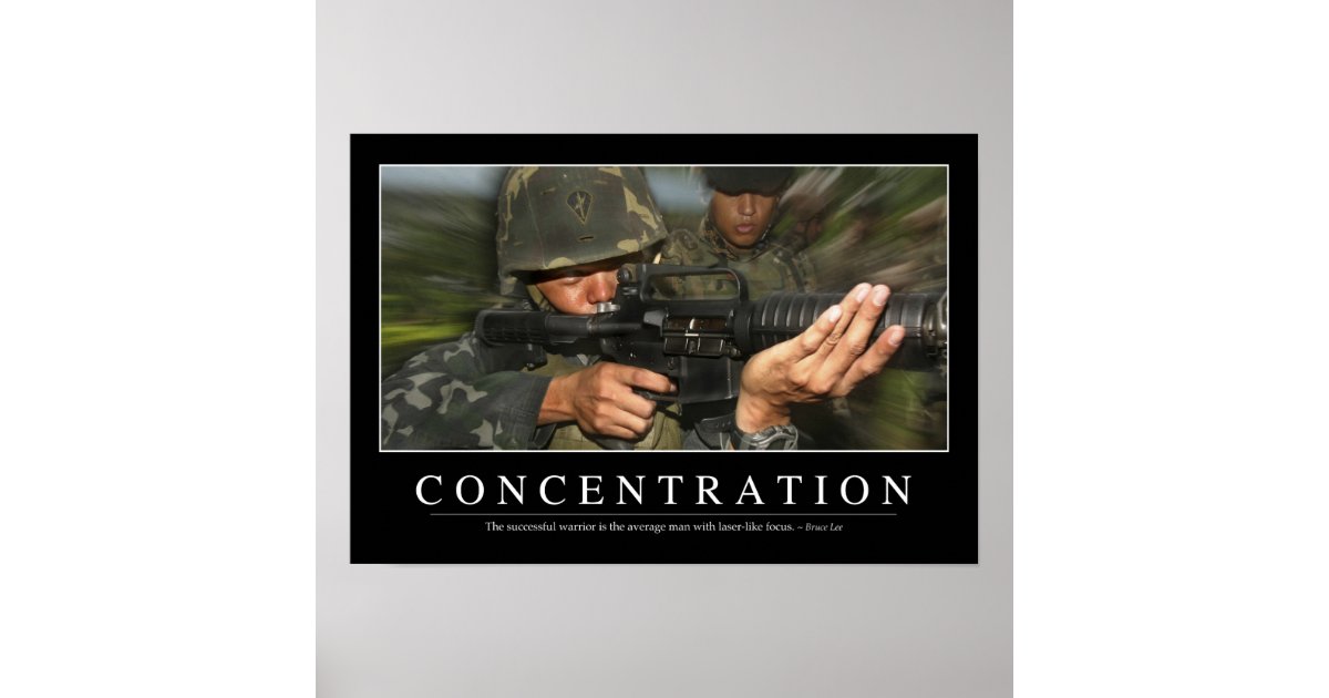 Concentration: Inspirational Quote Poster | Zazzle