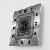 Concentric Steel Squares Square Wall Clock | Zazzle