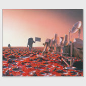 Concept Art of Future Manned Mars Mission Wrapping Paper | Zazzle