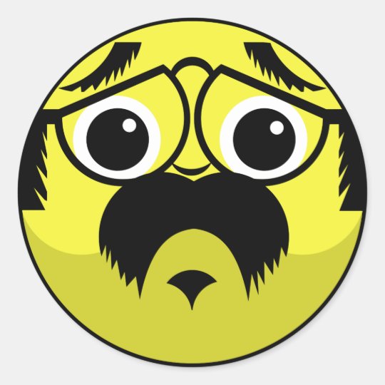 Concerned Face Classic Round Sticker | Zazzle.com