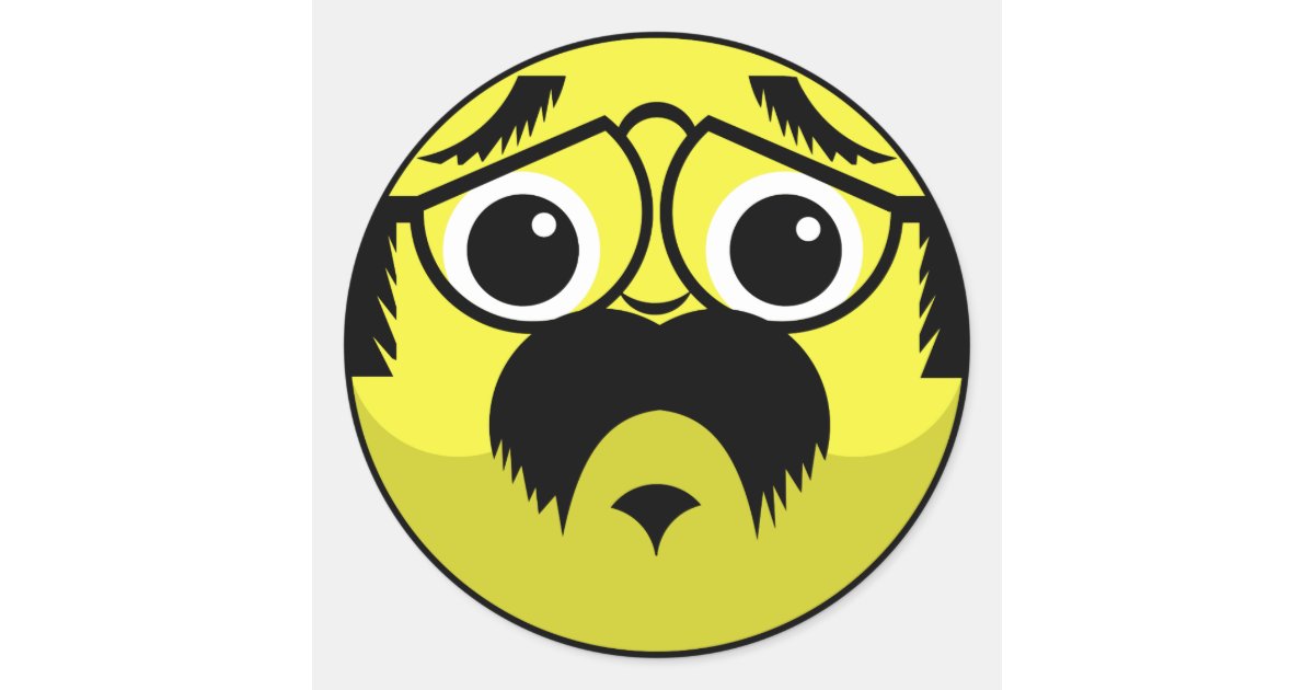 Concerned Face Classic Round Sticker | Zazzle