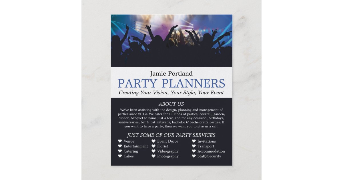 Concert Crowd, Party Event Planner Advertising Flyer | Zazzle