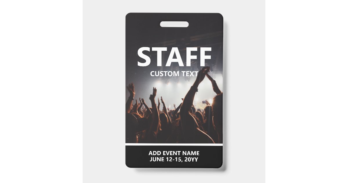 Concert Event Access Pass Personalized Staff Badge | Zazzle