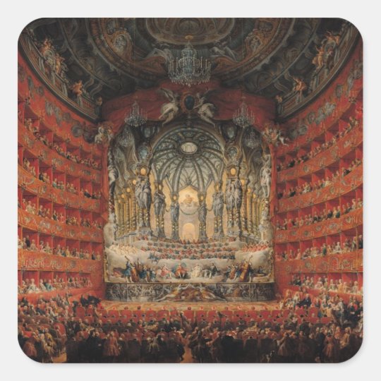 Concert given by Cardinal de La Rochefoucauld Square Sticker | Zazzle.com