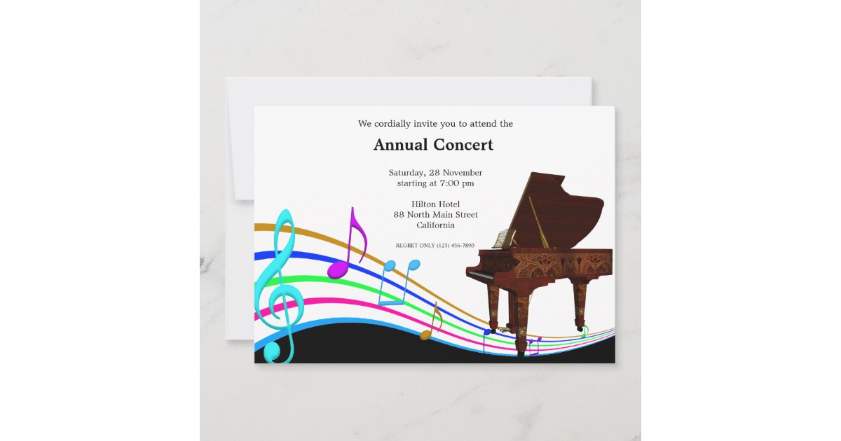 Concert Music Invitation | Zazzle