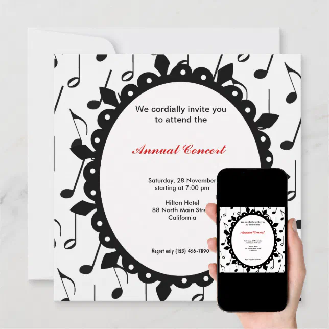 Concert Music Invitation | Zazzle