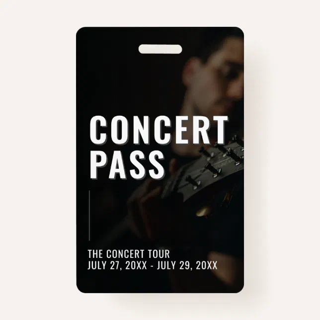 Concert Photo All Access Pass ID Badge | Zazzle