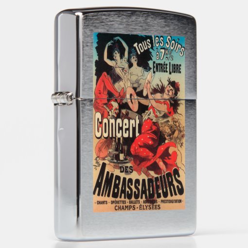 Concert Poster on Avenue de Champs-Elysees Zippo Lighter | Zazzle