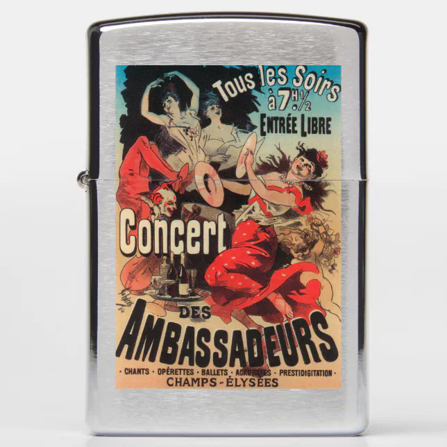 Concert Poster on Avenue de Champs-Elysees Zippo Lighter | Zazzle