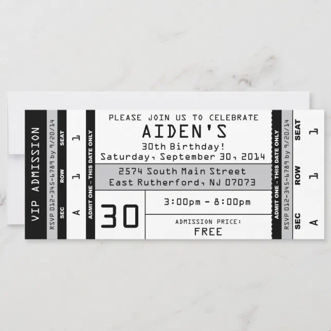 Concert Ticket Invitation Black | Zazzle