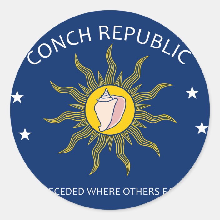 Conch Republic Classic Round Sticker | Zazzle.com