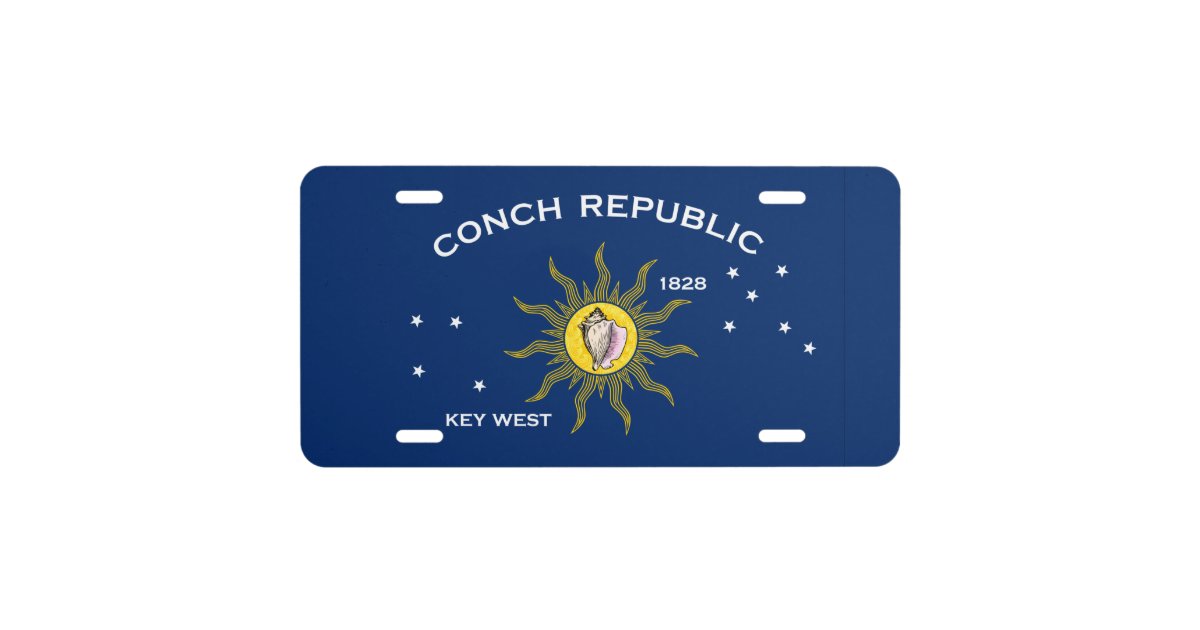 Conch Republic Flag License Plate | Zazzle