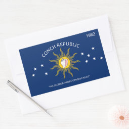 Conch Republic Flag Rectangular Sticker | Zazzle