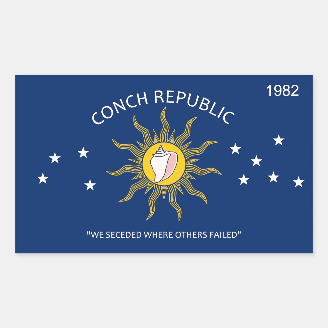 Conch Republic Flag Rectangular Sticker | Zazzle