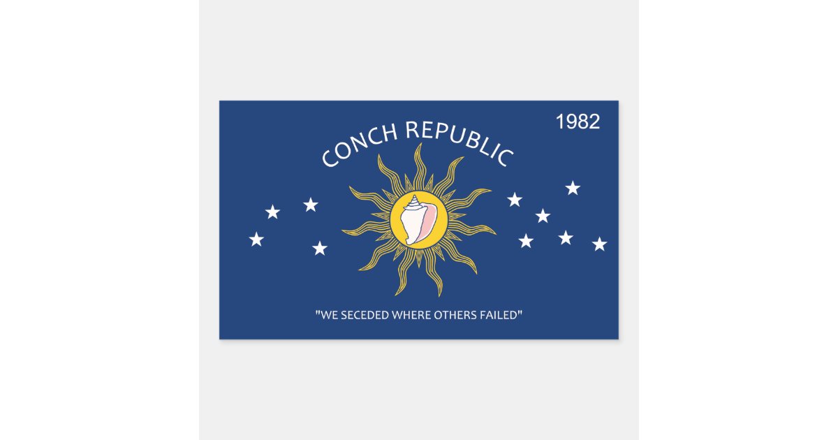 Conch Republic Flag Rectangular Sticker | Zazzle