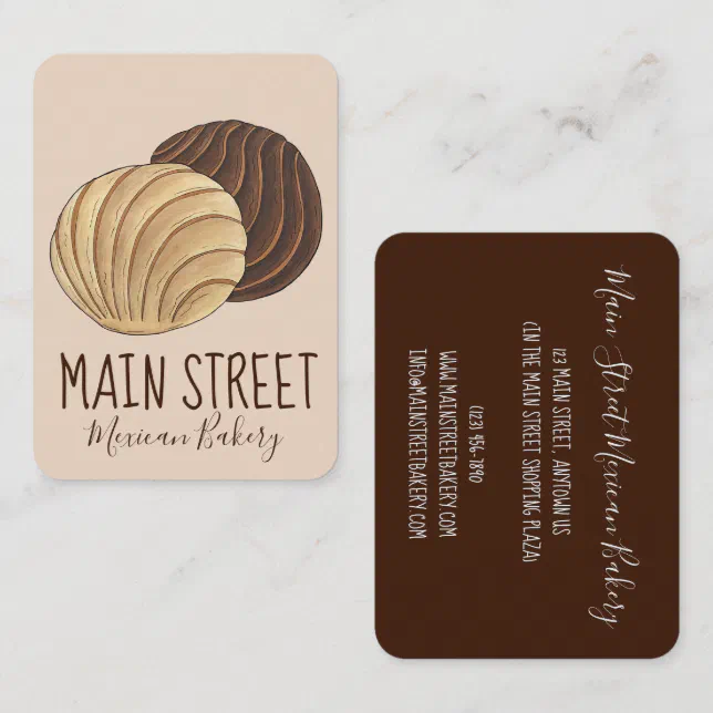 Conchas Mexican Pan Dulce Bread Panadería Bakery Business Card | Zazzle