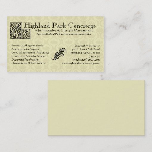Concierge Business Card | Zazzle
