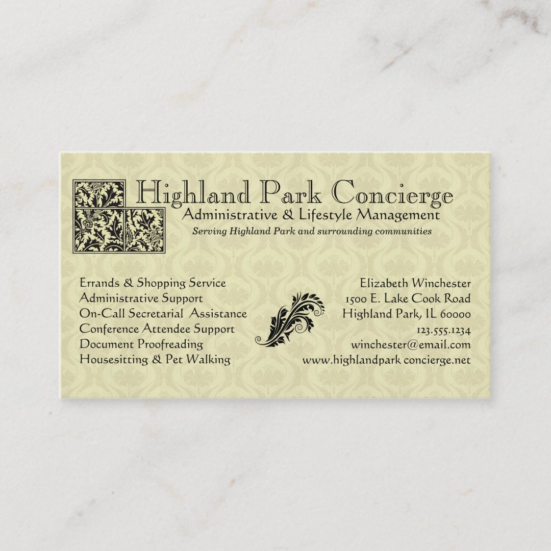 Concierge Business Card | Zazzle