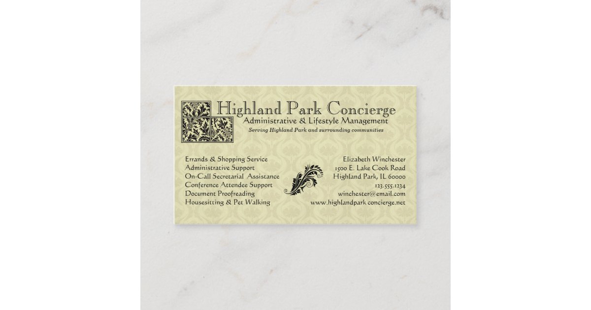 Concierge Business Card | Zazzle