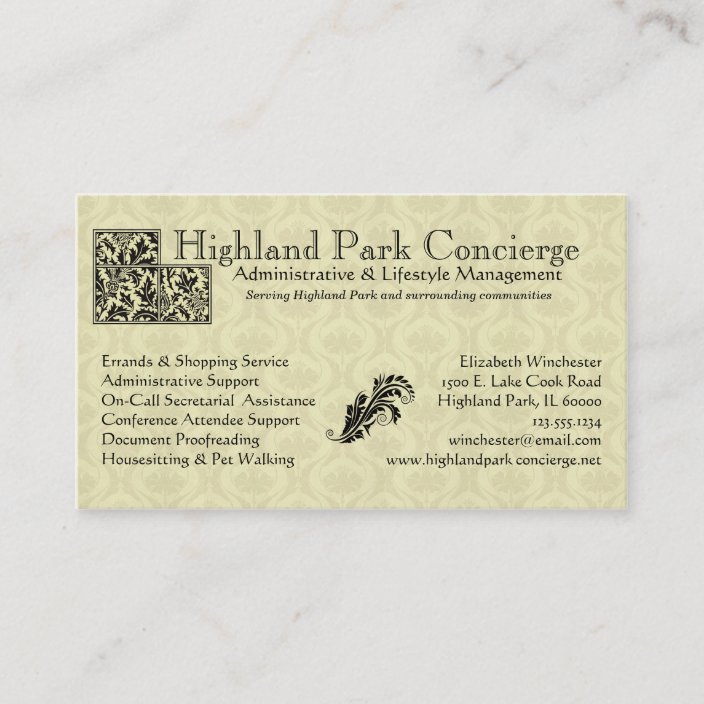 Concierge Business Card | Zazzle.com