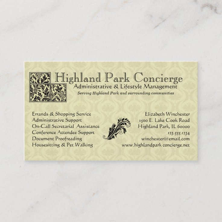 Concierge Business Card | Zazzle