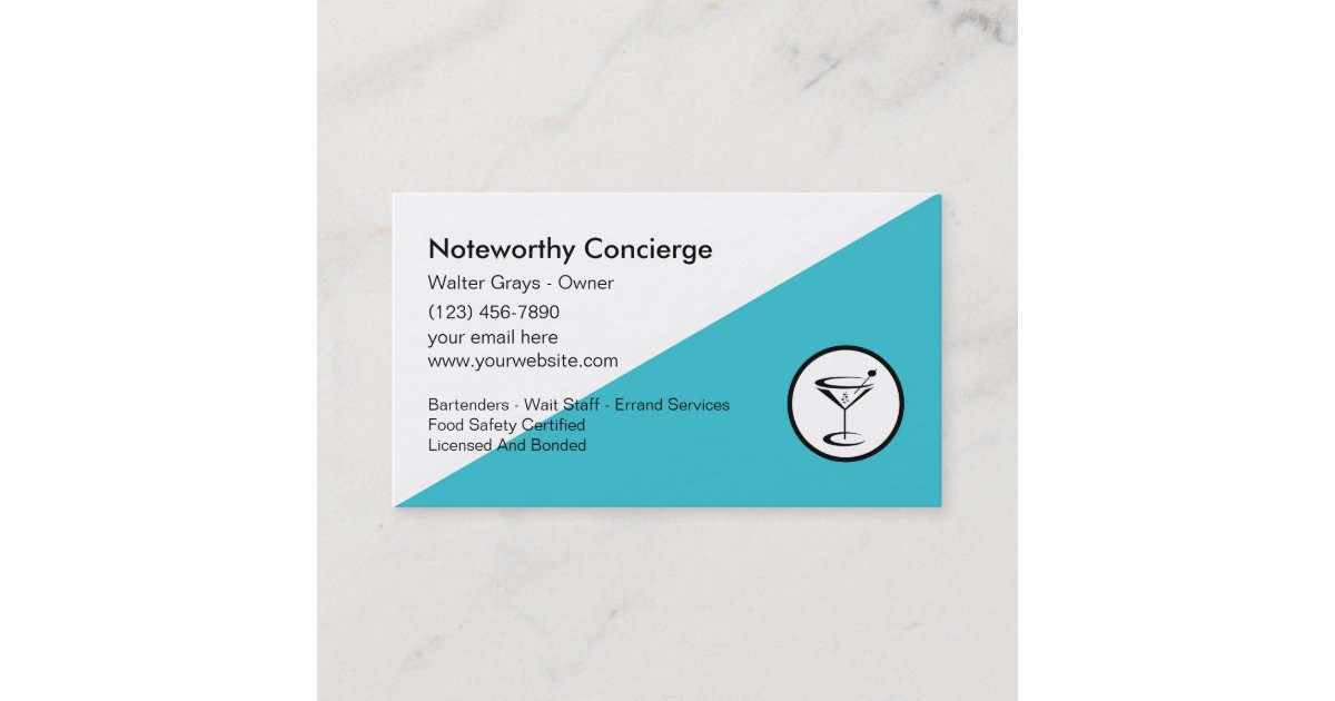 Concierge Business Cards | Zazzle