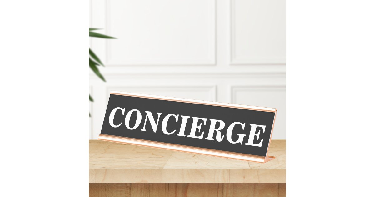 Concierge Sign Desk Plate | Zazzle