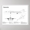 Concorde - Airplane Blueprint Drawing Plans BD Poster | Zazzle