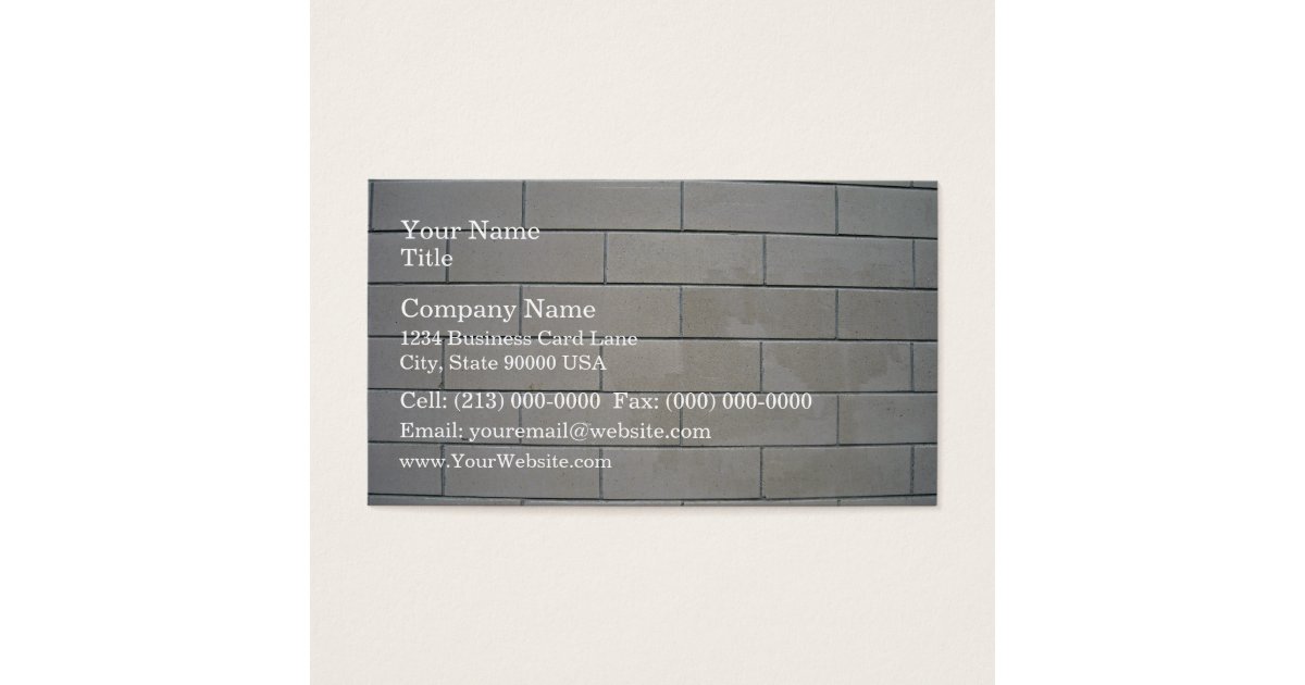 Concrete Blocks Texture Business Card | Zazzle.com