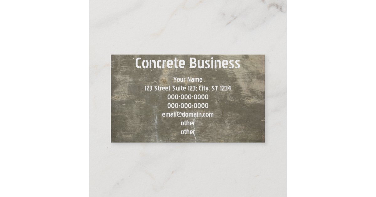 Concrete Business Card | Zazzle