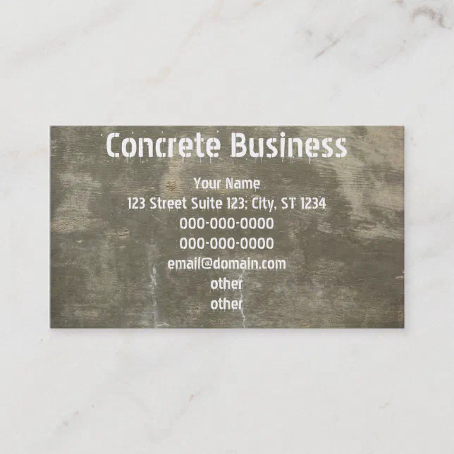 Concrete Business Card | Zazzle