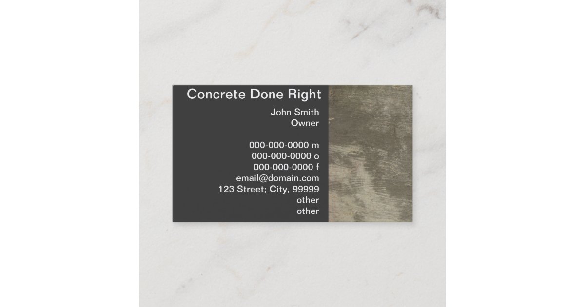 Concrete Business Card | Zazzle