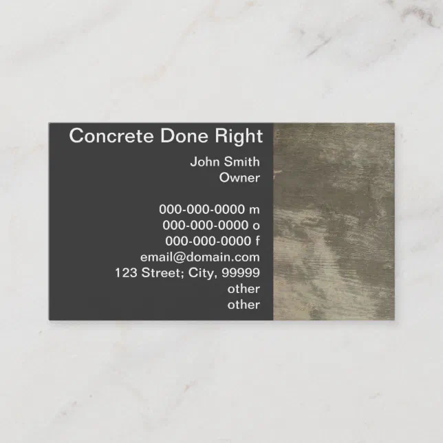 Concrete Business Card | Zazzle