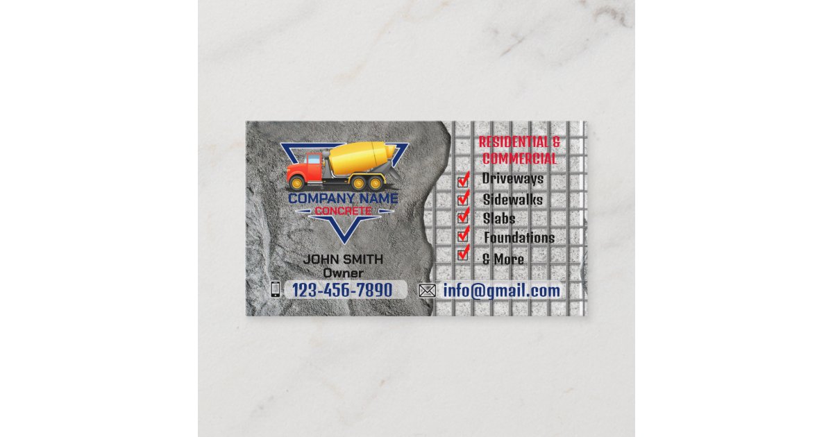 Concrete Business Cards, modern design, Business Card | Zazzle
