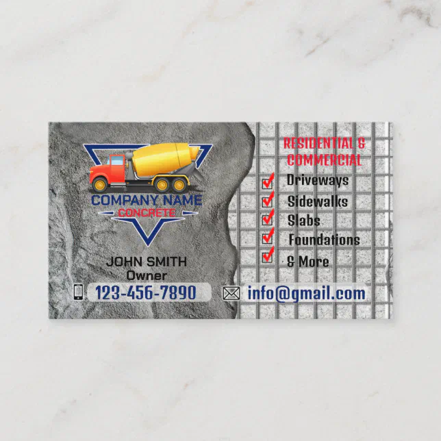 Concrete Business Cards, modern design, Business Card | Zazzle