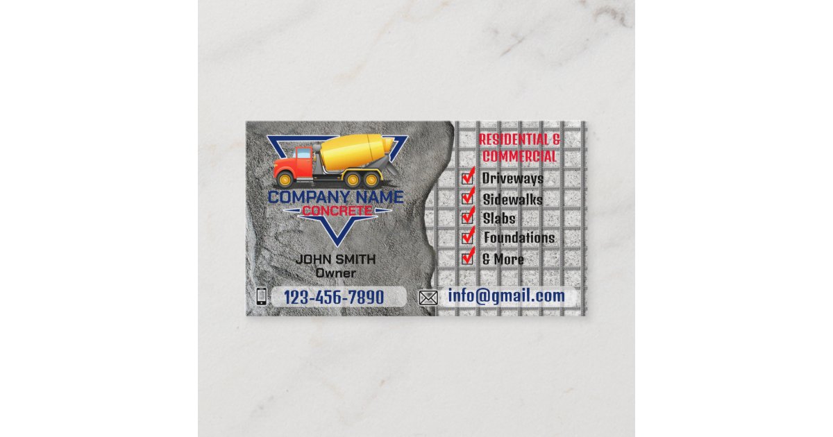 Concrete Business Cards, modern design, Business Card | Zazzle