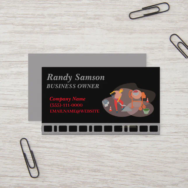 Concrete Construction Business Card | Zazzle