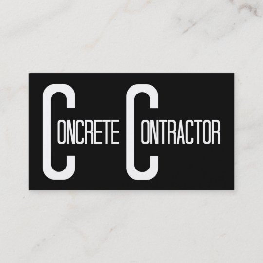 Concrete Contractor Black Simple Business Card | Zazzle.com