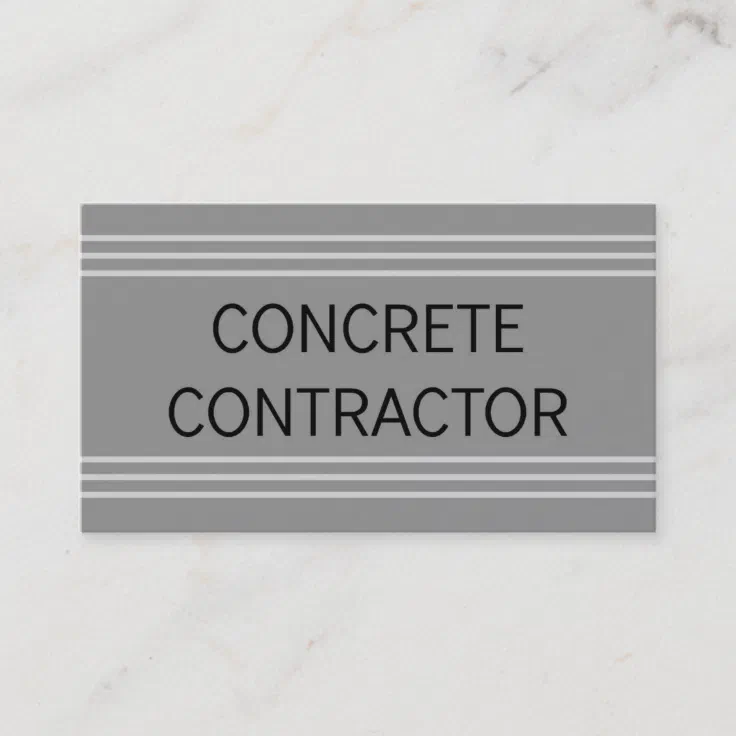Concrete Contractor Business Card | Zazzle