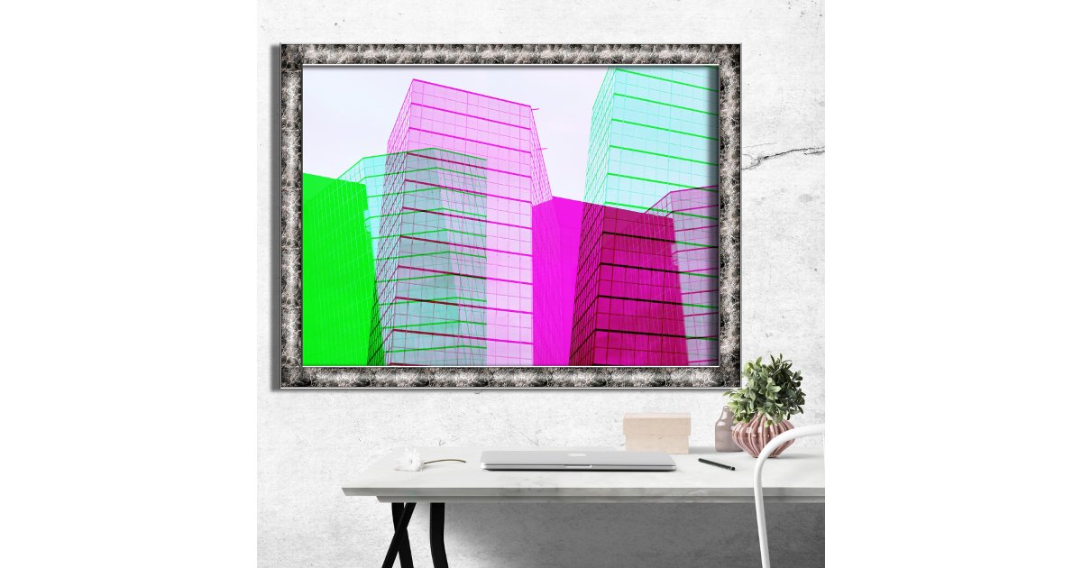 Concrete Jungle Abstract Building Art Poster | Zazzle