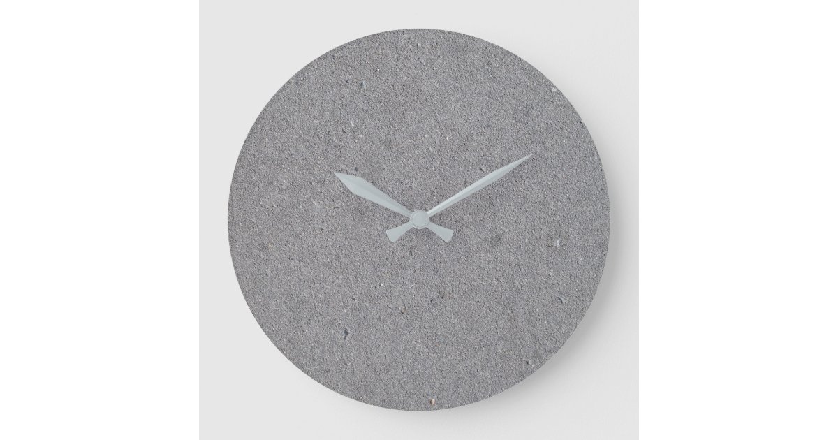 Concrete Look Round (Large) Wall Clock | Zazzle