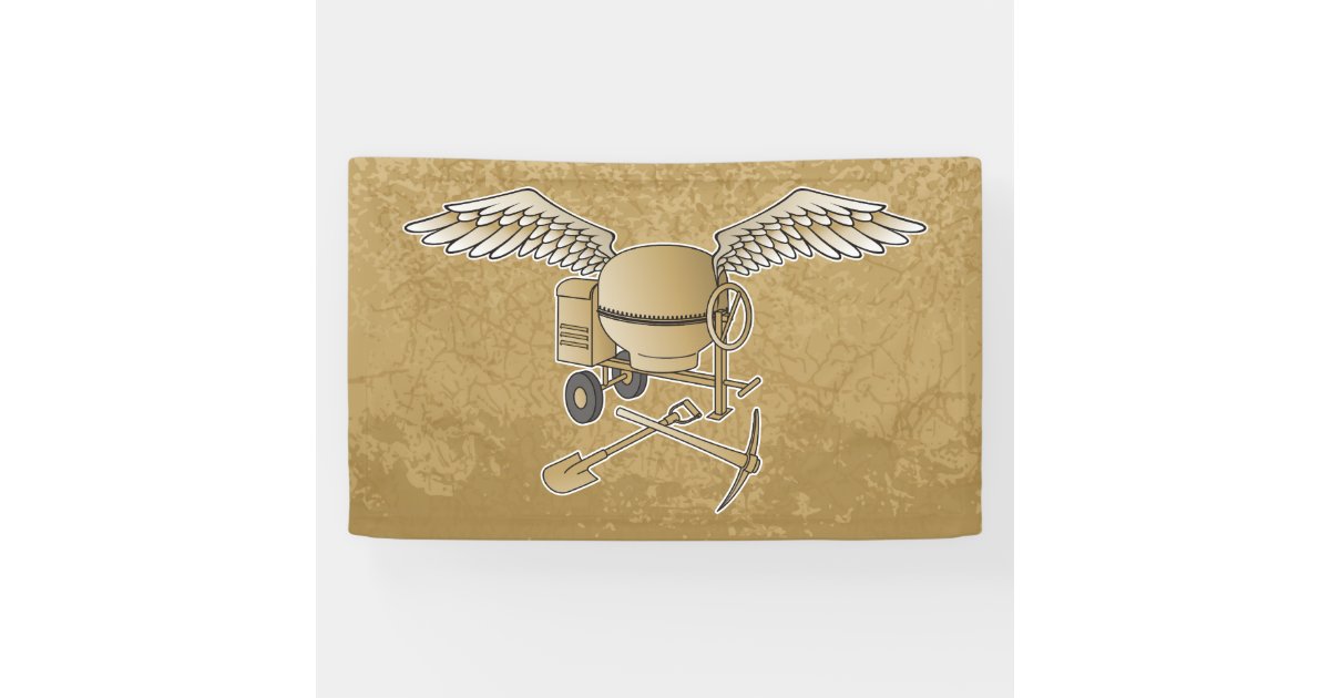 Concrete mixer beige banner | Zazzle