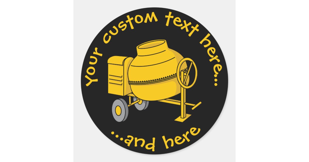 Concrete Mixer Classic Round Sticker | Zazzle