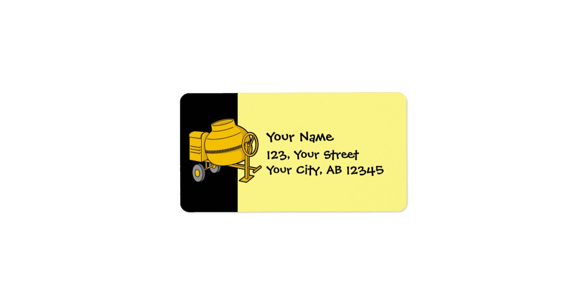 Concrete Mixer Label | Zazzle